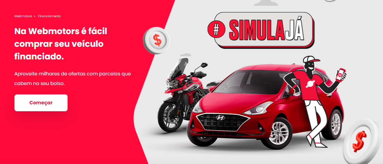 Como contratar o financiamento de veículos Webmotors