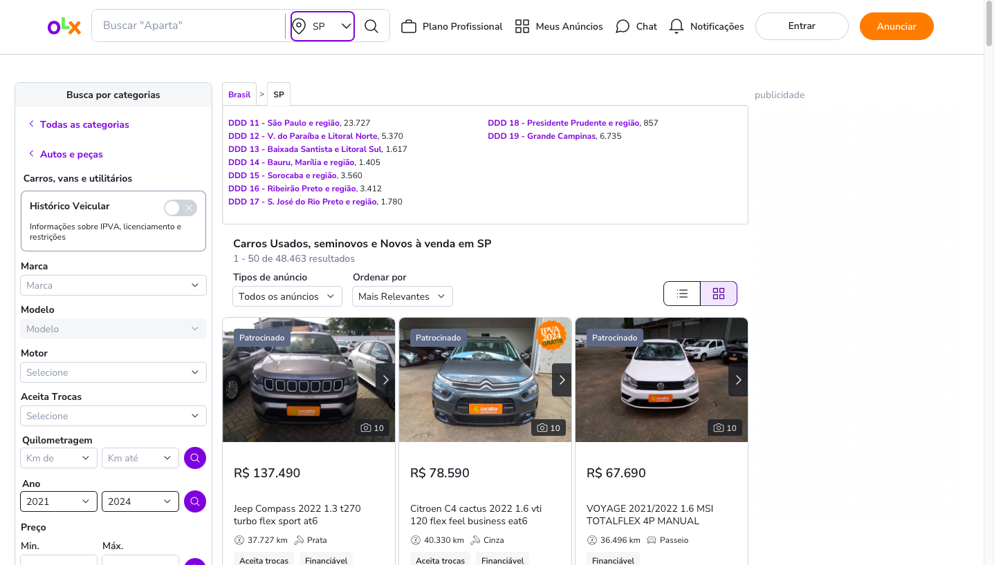 OLX: Você pode comprar seu carro novo barato e online